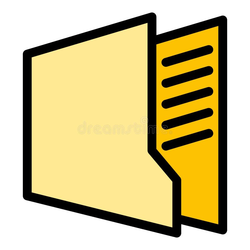 File Folder Icon Color Outline Vector Stock Vector - Illustration of ...