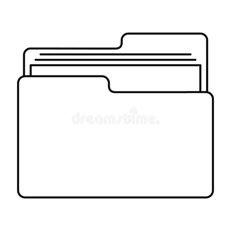 Common File Folder Icon Outline Style Stock Vector Illustration Of Images