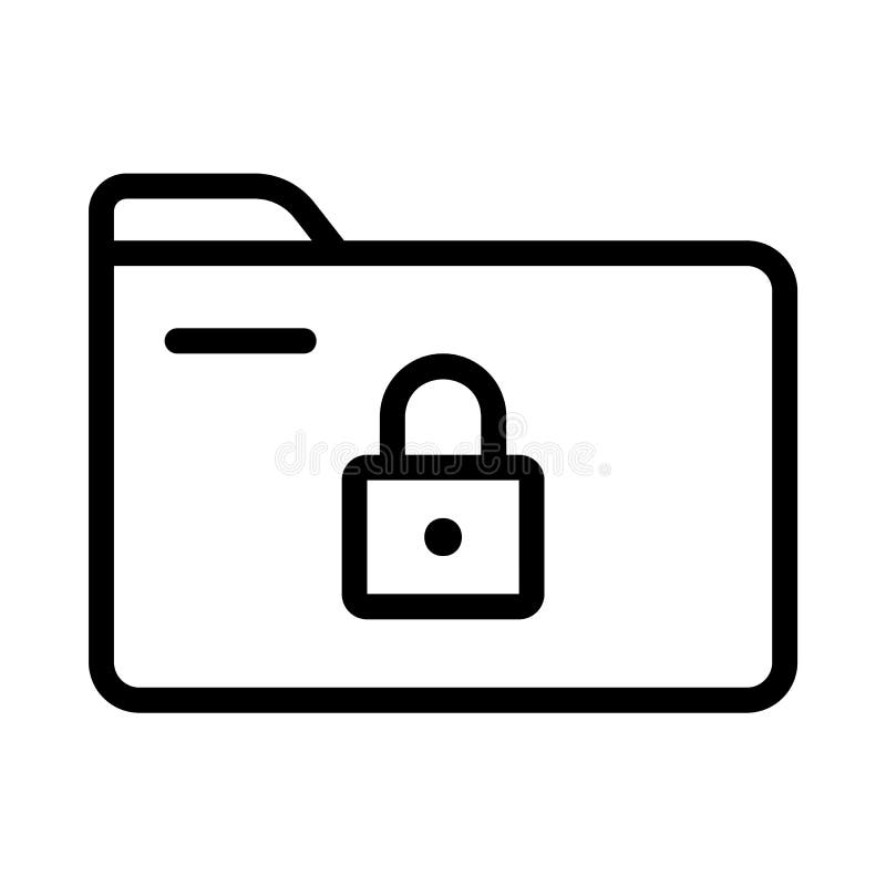 File Folder Icon with Padlock Security To Maintain Privacy for Data ...