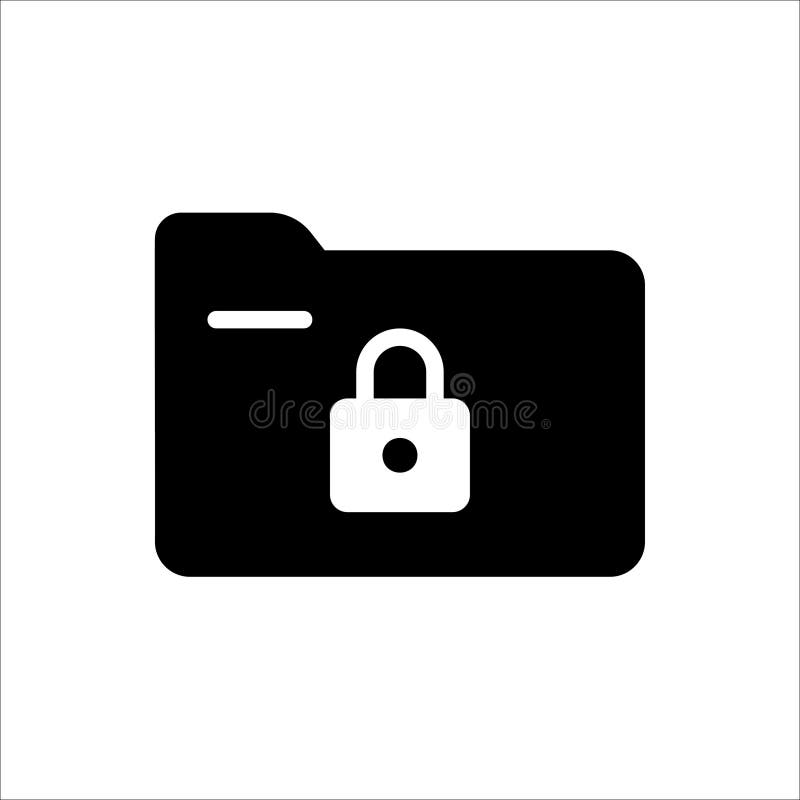 File Folder Icon with Padlock Security To Maintain Privacy for Data ...
