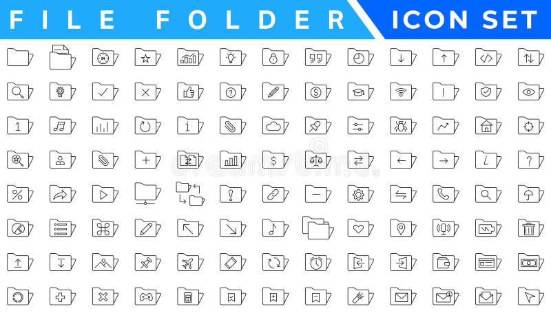 File Folder Icon Set. Design for App, Logo Etc Stock Vector ...