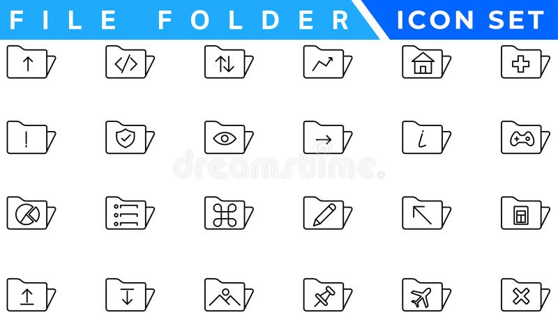 File Folder Icon Set. Design for App, Logo Etc Stock Vector ...
