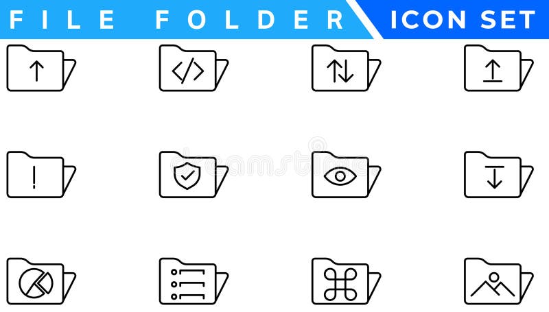 File Folder Icon Set. Design for App, Logo Etc Stock Vector ...