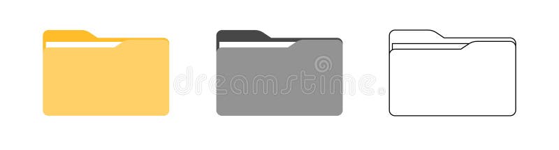 File Folder Icon Set. Design for App, Logo Stock Vector - Illustration ...