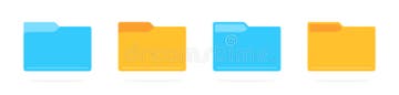 File Folder Icon Set. File Folders with Data Documents. Folder Icons ...