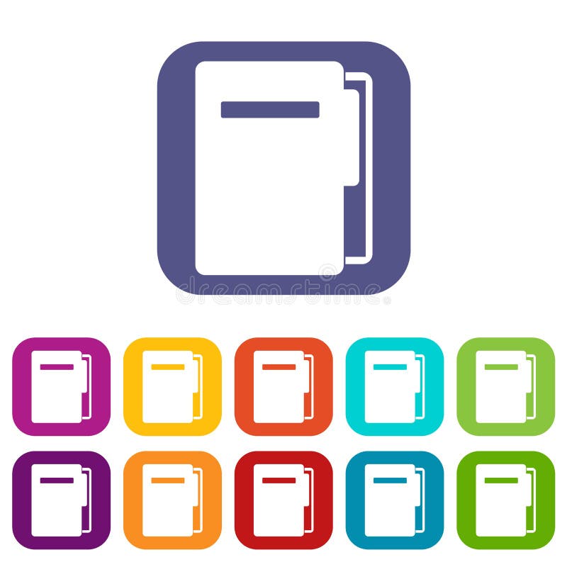 File folder icons set flat stock vector. Illustration of information ...