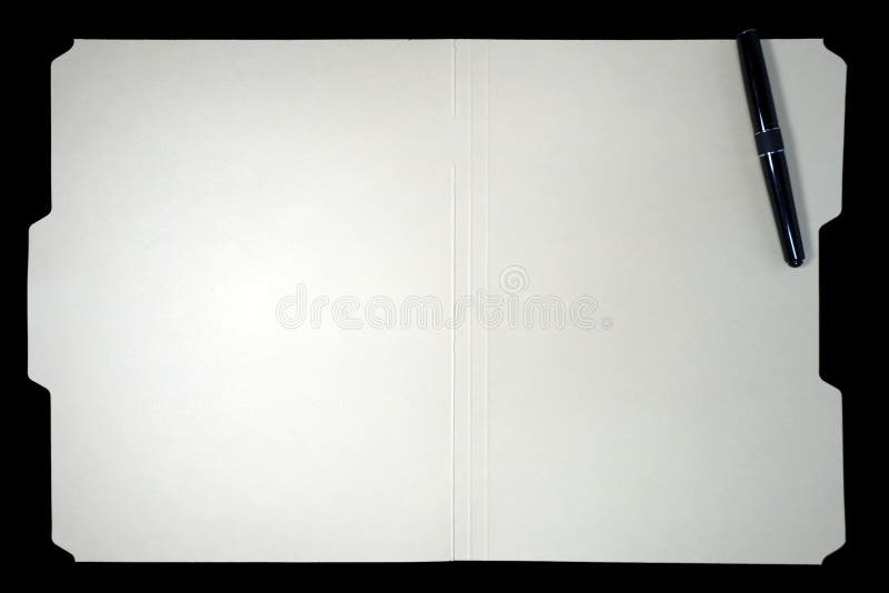 Manila File Folder with Ink Pen on Black Background Stock Photo - Image ...