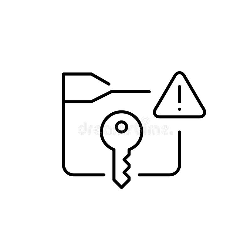 File Folder, Key and Hazard Alert. Security Risk in File Management and ...