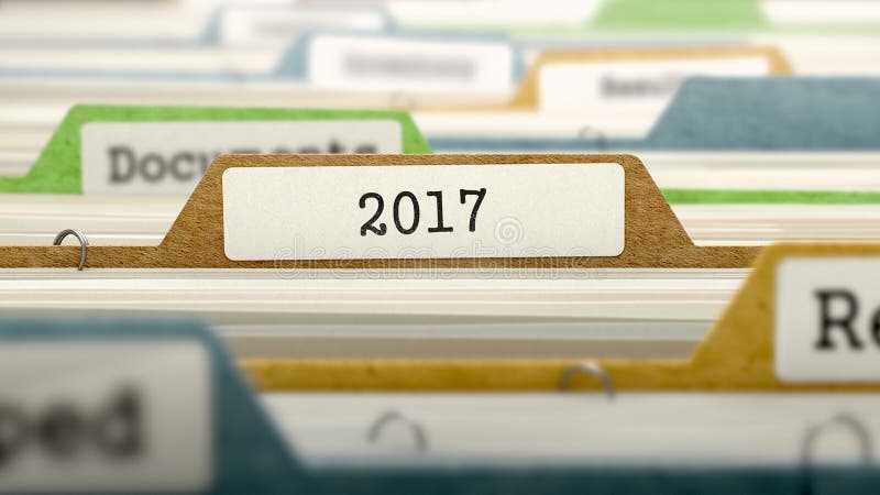 File Folder Labeled As 2017, 3D. Stock Image - Image of plan, result ...