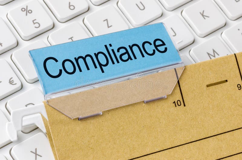 File Folder Labeled with Compliance Stock Image - Image of folder ...