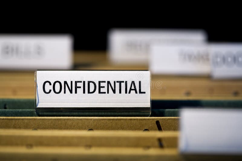 File Folder Labeled Confidential Stock Image - Image of office, inside ...