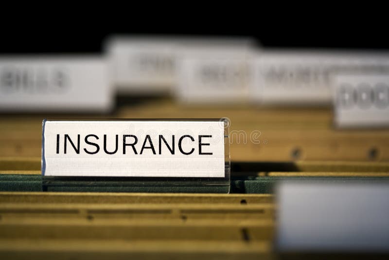 File Folder Labeled Insurance Stock Photo - Image of inside, filing ...