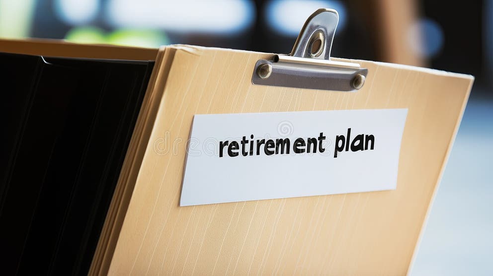 File Folder Labeled Retirement Plan for Financial Security Stock Image ...