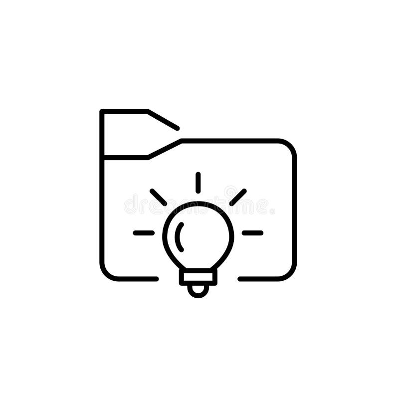File Folder with Light Bulb. Innovative Data Storage Solutions. Pixel ...