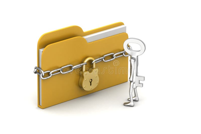 File Folder Locked with Chain Stock Illustration - Illustration of ...