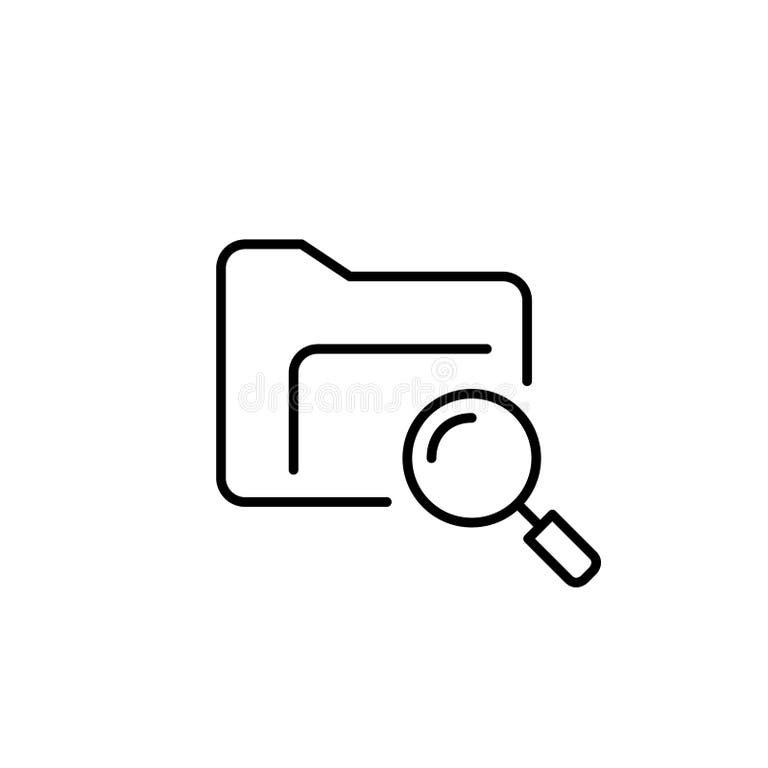 File Folder and Magnifying Glass. Data Retrieval and Examination. Pixel ...