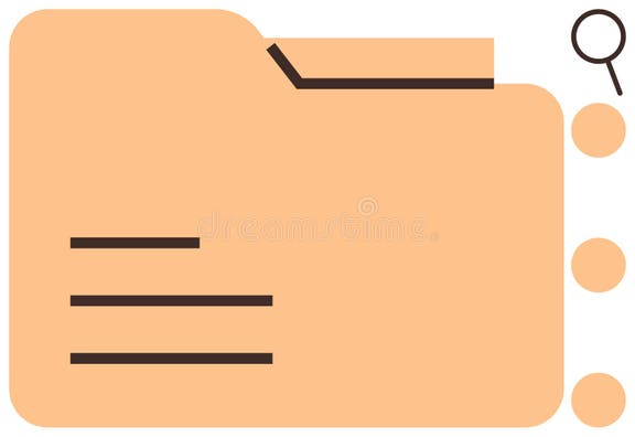 File Folder with Magnifying Glass Representing Document Search and ...