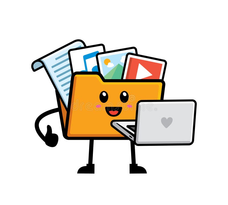 File Folder Mascot Character Design Stock Vector - Illustration of ...