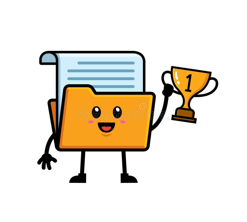 File Folder Mascot Character Design Stock Vector - Illustration of cute ...