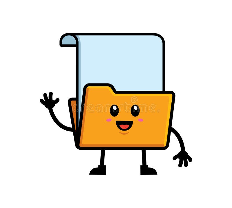 File Folder Mascot Character Design Stock Vector - Illustration of ...