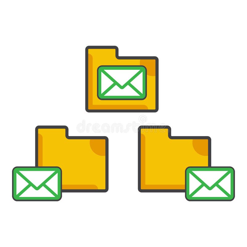 File Folder with Message Icon. File Folder Illustration. Flat Vector ...