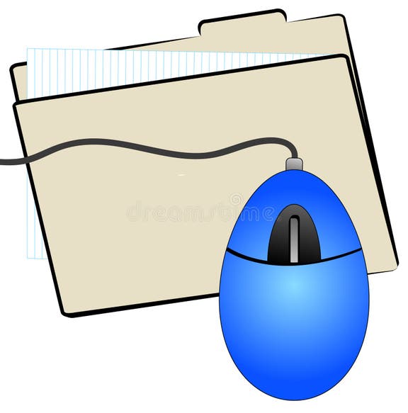 File folder and mouse stock vector. Illustration of folder - 6066261