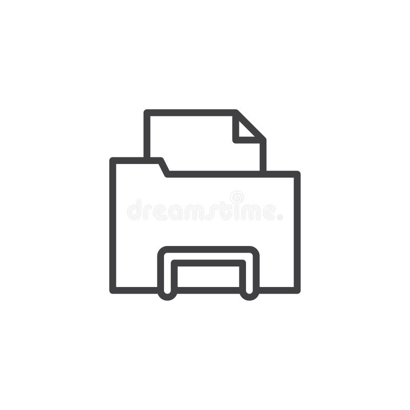 Folder Outline Icon Document Line Symbol Simple Flat File Sign Storage ...