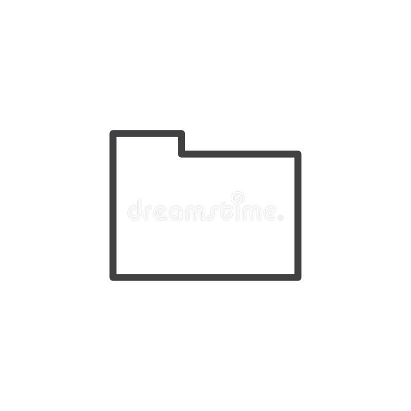 File folder outline icon stock vector. Illustration of information ...