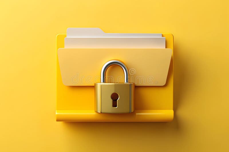 File Folder and Padlock Illustration - Privacy Concept Stock Image ...
