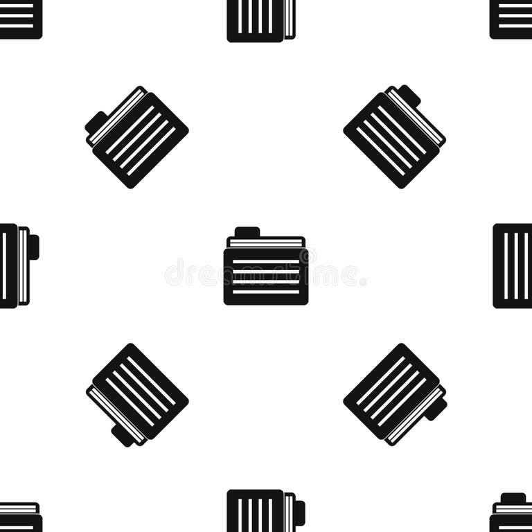 File Folder Pattern Seamless Black Stock Vector - Illustration of ...