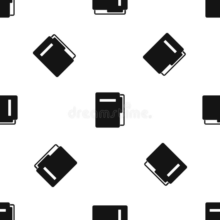 File Folder Pattern Seamless Black Stock Vector - Illustration of ...
