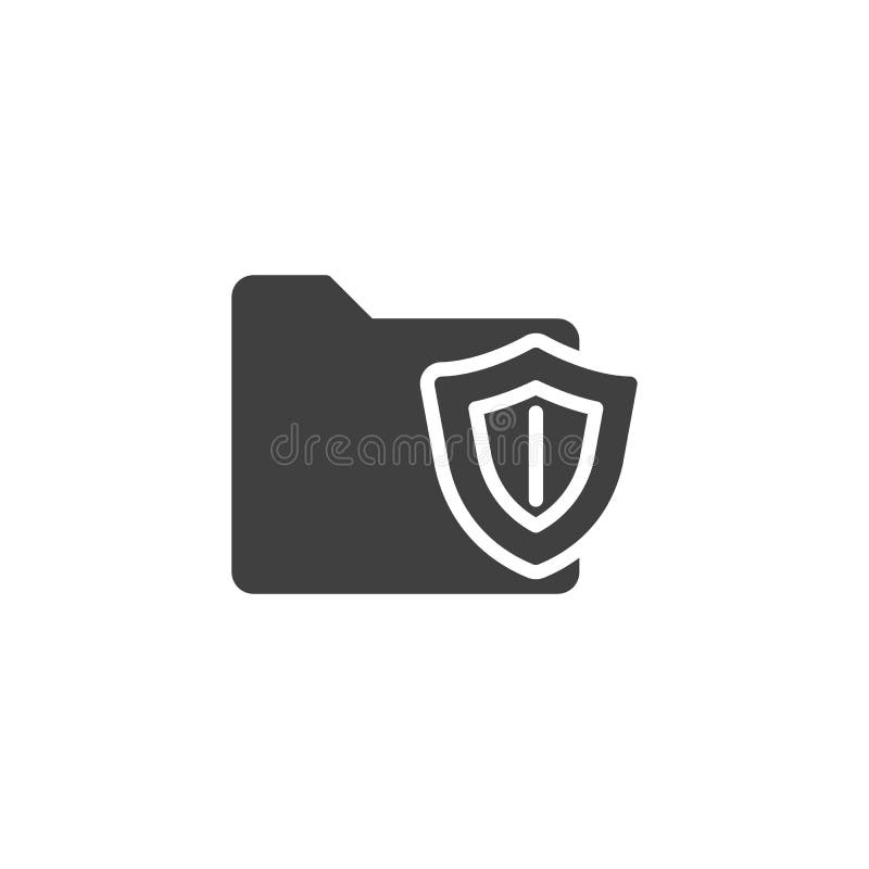 File Folder Protection Vector Icon Stock Vector - Illustration of ...