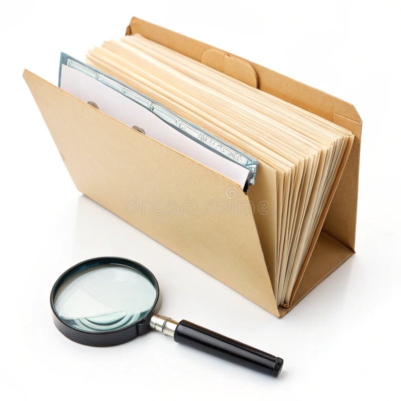 File Folder Search on White Background Stock Illustration ...