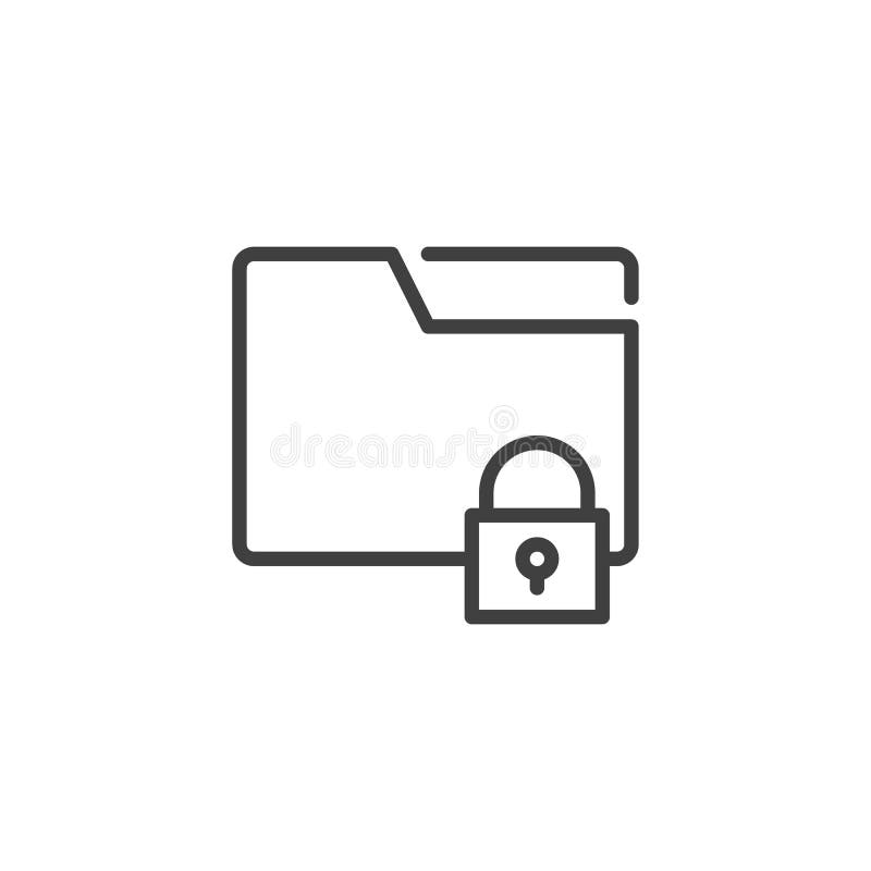 File security line icon stock vector. Illustration of pictogram - 108045688