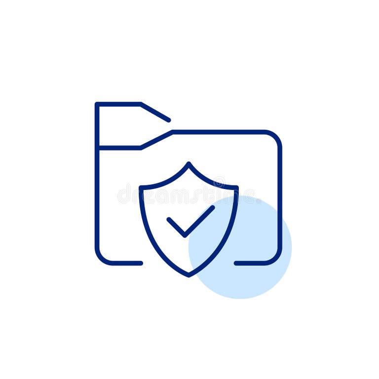 File Folder, Security Shield with Checkmark. Cryptographic Security for ...