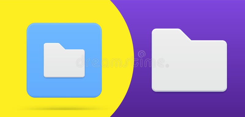 File Folder Side View Simple 3d Icon Button Set Vector Illustration ...