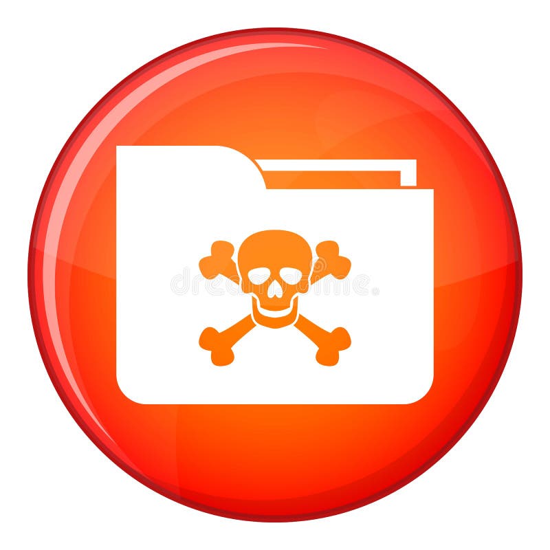 File Folder with a Skull Icon, Flat Style Stock Vector - Illustration ...