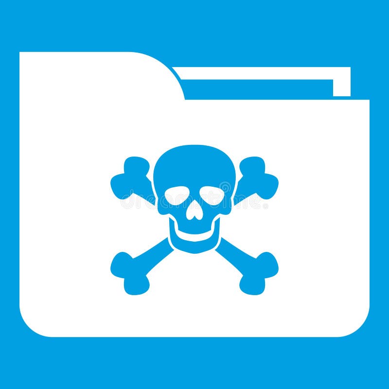 File Folder with a Skull Icon White Stock Vector - Illustration of dead ...