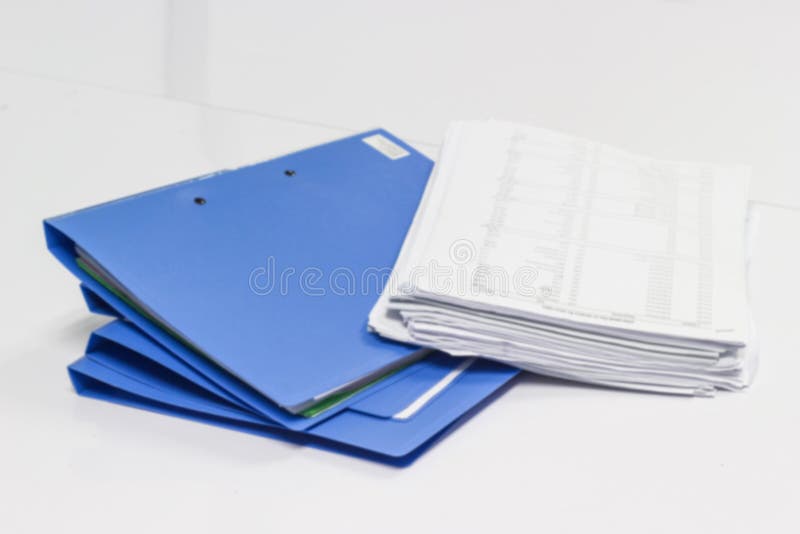 File Folder and Stack of Business Report Paper Stock Image - Image of ...