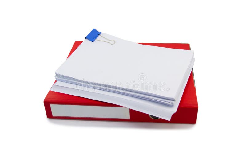 File Folder and Stack of Business Report Paper File on the Table in a ...