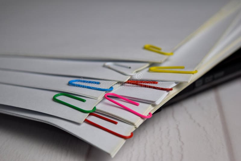 File Folder and Stack of Business Report Paper File Isolated on Office ...