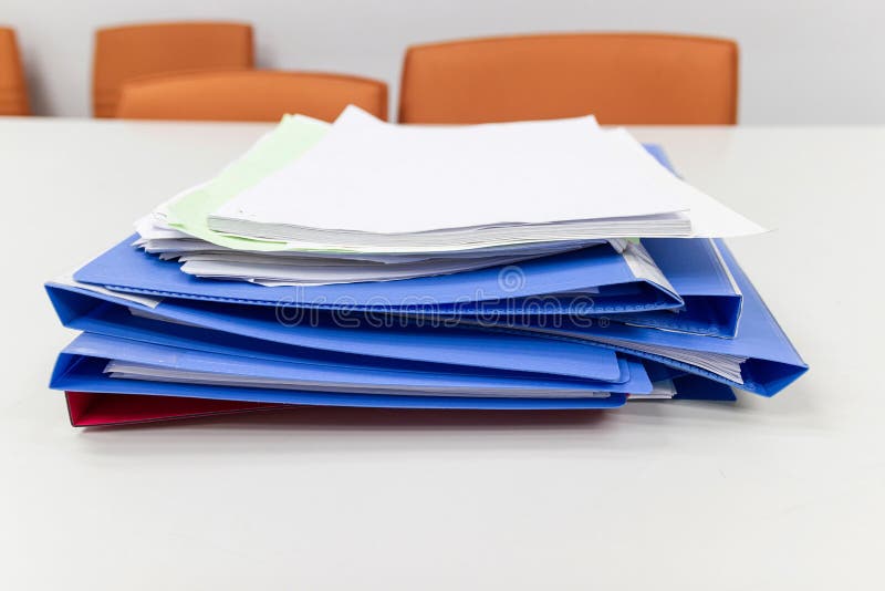 File Folder and Stack of Business Report Paper File Stock Photo - Image ...