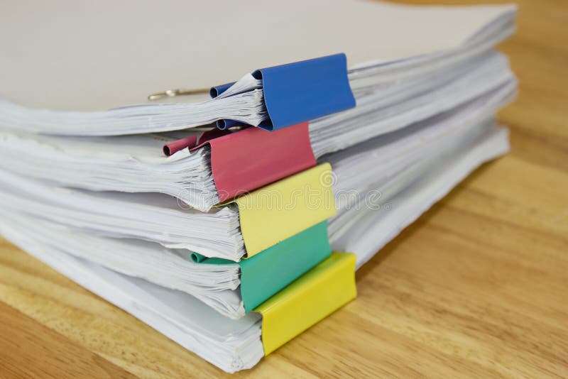File Folder and Stack of Business Report Paper File Stock Image - Image ...