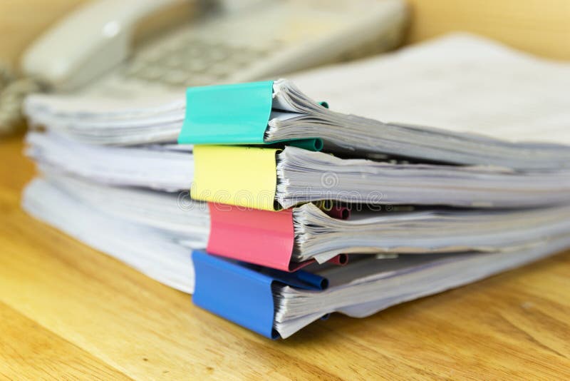 File Folder and Stack of Business Report Paper File Stock Image - Image ...