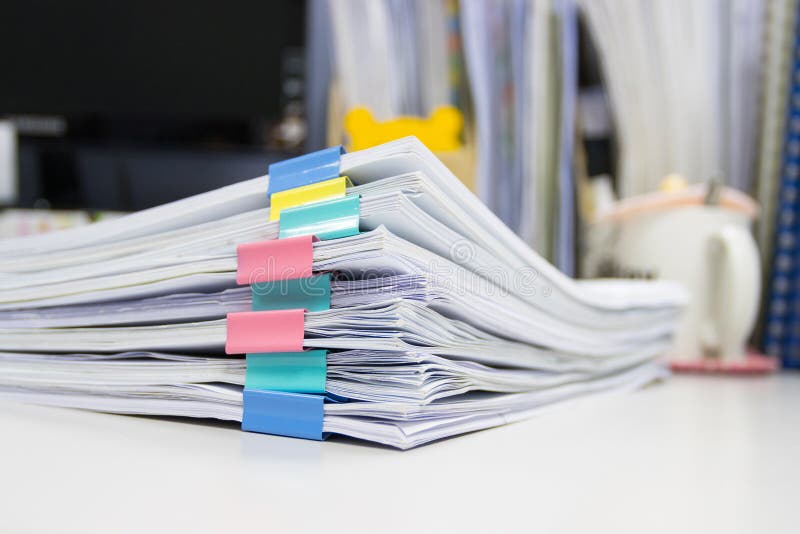 File Folder and Stack of Business Report Paper File Stock Photo - Image ...
