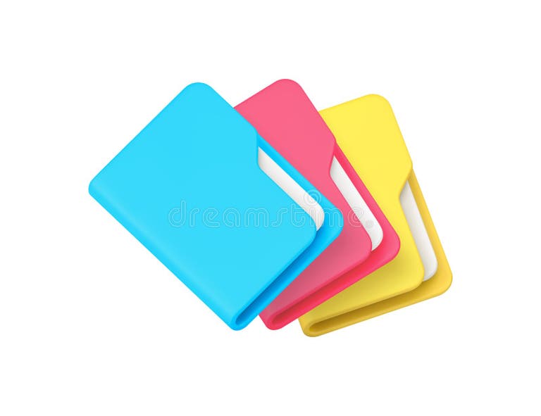 File Folder Stack with Document Datum Archive Paperwork 3d Icon ...