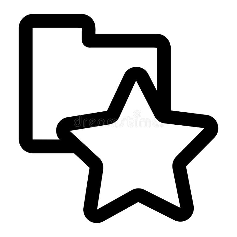 File Folder with Star Icon. File Folder Illustration. Flat Vector Icon ...