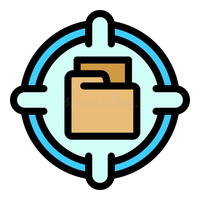 File Folder Target Icon Vector Flat Stock Illustration - Illustration ...