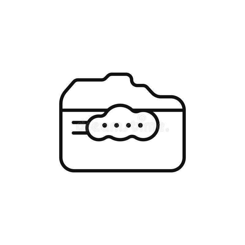 File Folder Vector Icon. Cloud File Storage Outline Logo. Open Vector ...