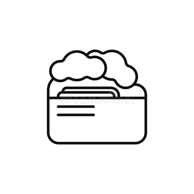 File Folder Vector Icon. Cloud File Storage Outline Logo. Open Vector ...